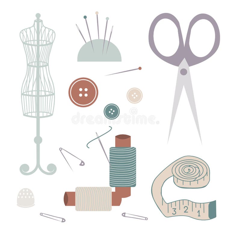 Sewing Materials Pins Stock Illustrations – 77 Sewing Materials Pins ...