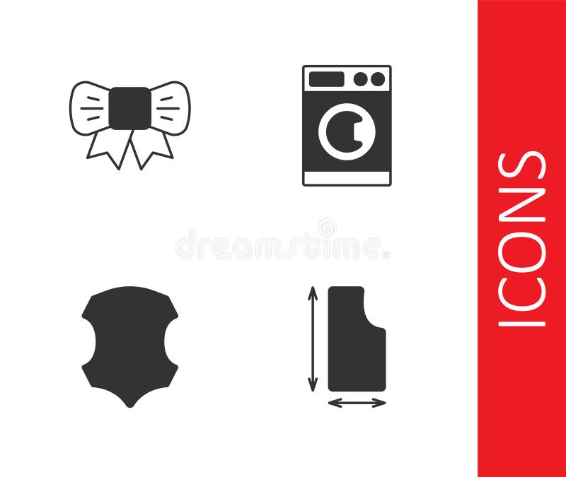 Set Sewing Pattern, Gift Bow, Leather and Washer Icon. Vector Stock ...