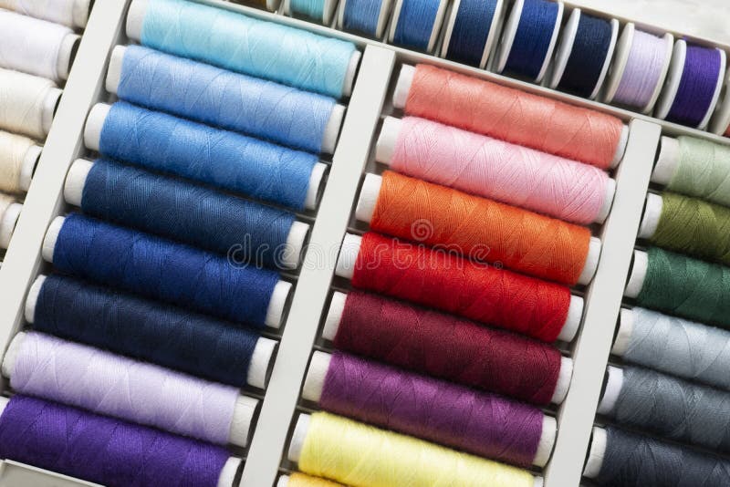 Set of Sewing Thread Bobbins Stock Photo - Image of thread, material ...