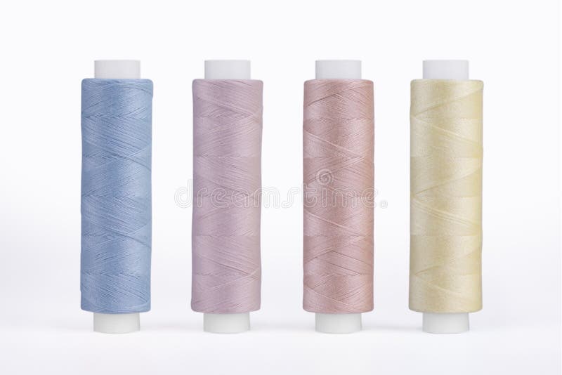 Set of Sewing Thread Coils Isolated on White Stock Photo - Image of ...