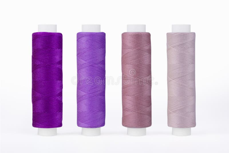 Set of Sewing Thread Coils Isolated on White Stock Image - Image of ...