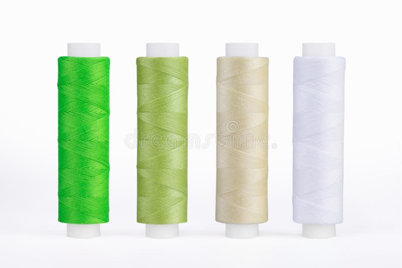 Set of Sewing Thread Coils Isolated on White Stock Photo - Image of ...