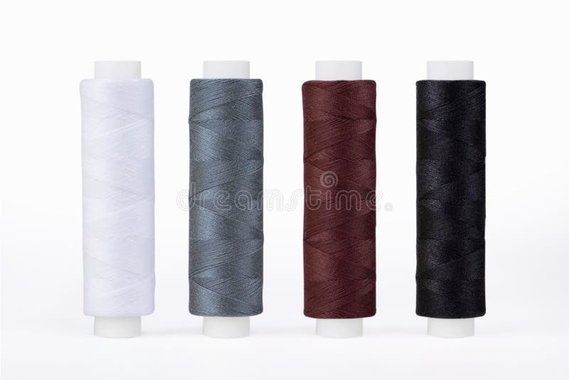 Set of Sewing Thread Coils, Miscellaneous Colours, Isolated on White ...