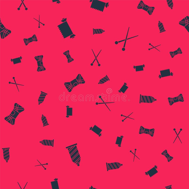 Set Sewing Thread, Textile Fabric Roll, Yarn and Knitting Needles on ...