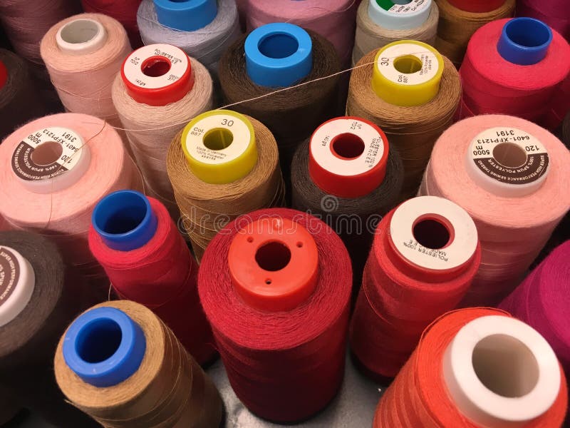 Set of Sewing Threads of Varieties of Color Red. Threads of Shades of ...