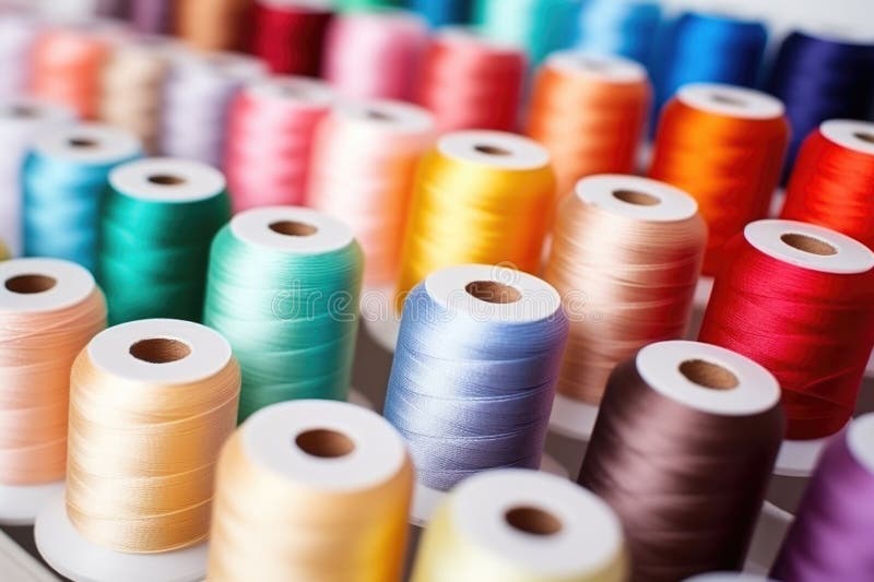 Set of Sewing Threads in Various Colors Stock Illustration ...