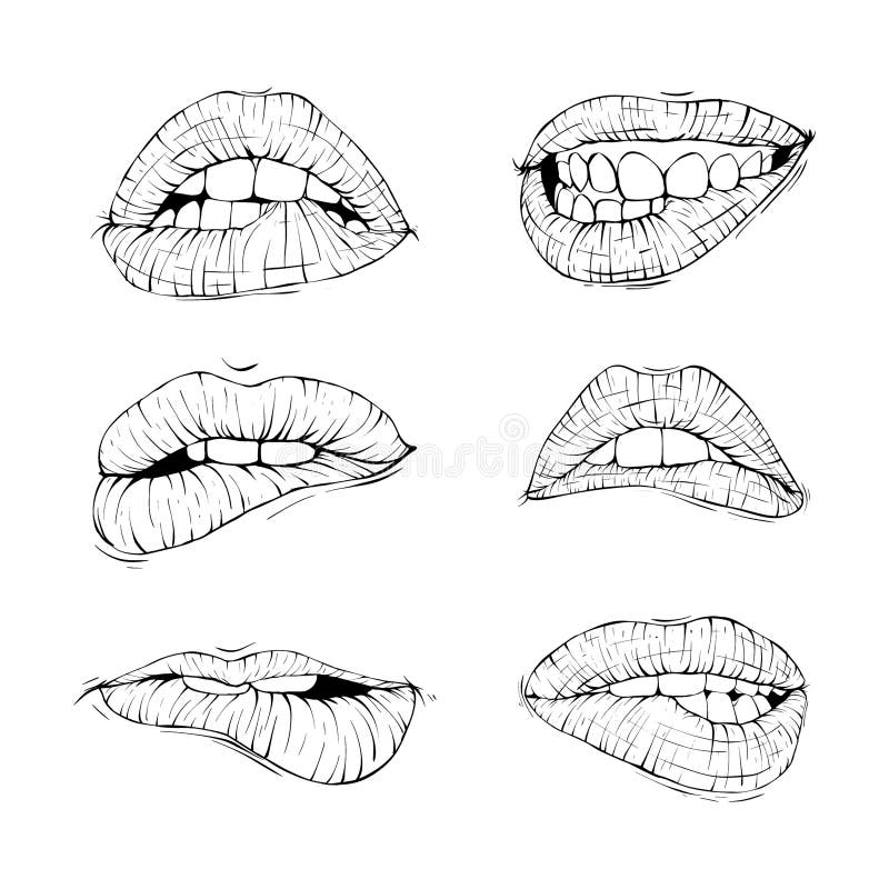 How To Draw Biting Lips