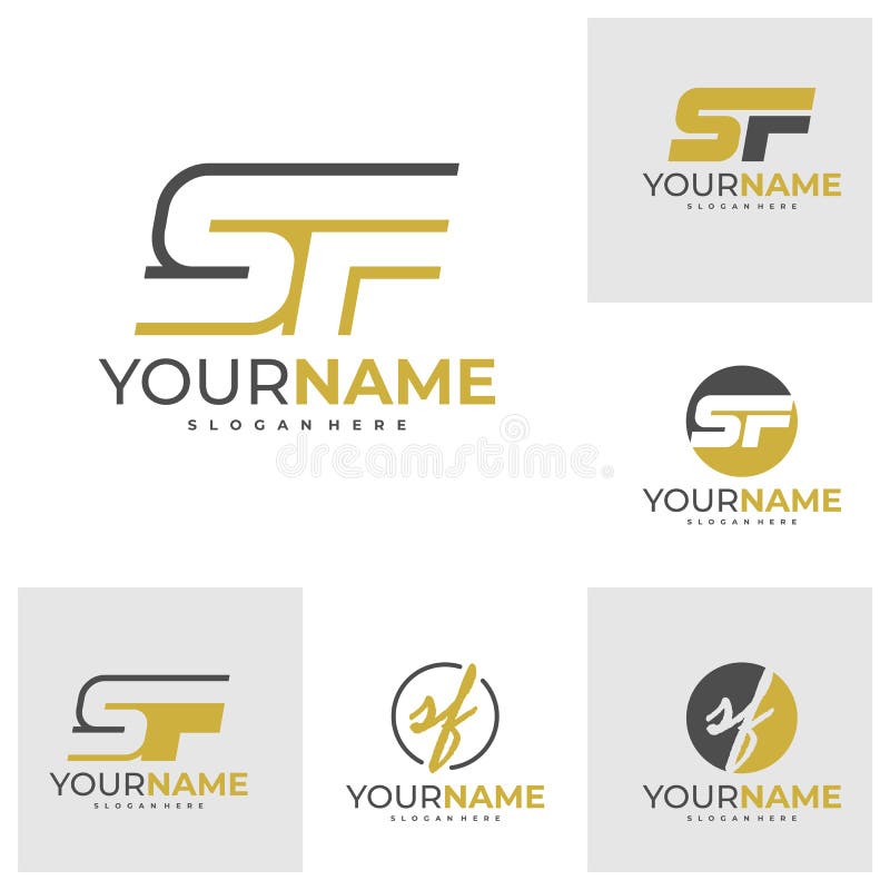 Set of SF Letter Logo Template, Initial SF Logo Design Vector Stock ...