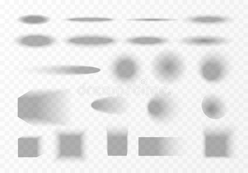 Set of Shadow Effects of Round, Square and Rectangular Shapes. Stock ...