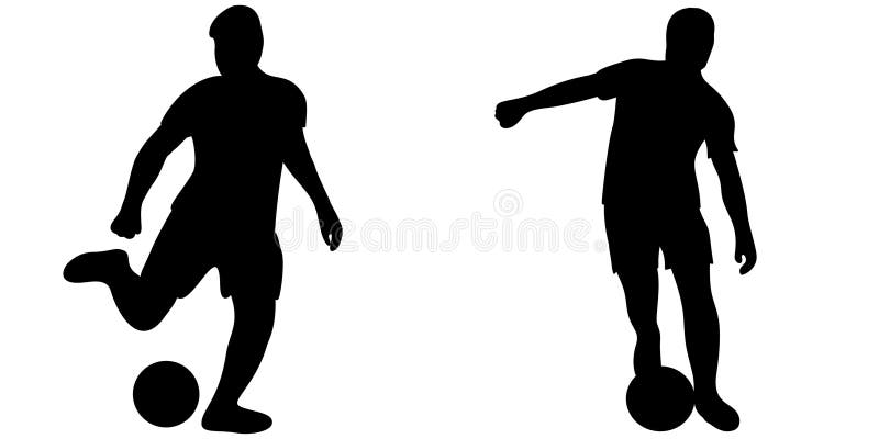 Male Football Player Silhouette Stock Vector - Illustration of ...