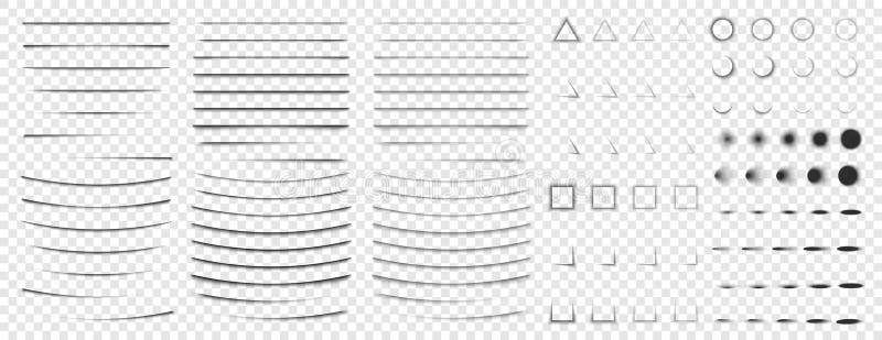 Set of Shadows with Soft Edges Isolated on Transparent Background ...