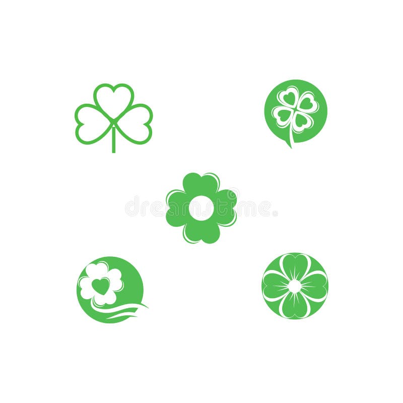 Set Shamrock Logo Template Vector Stock Vector - Illustration of flat ...
