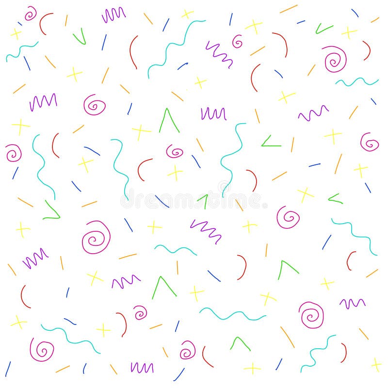 Set of Shapes and Lines. Colorful Abstract Lines Stock Vector ...