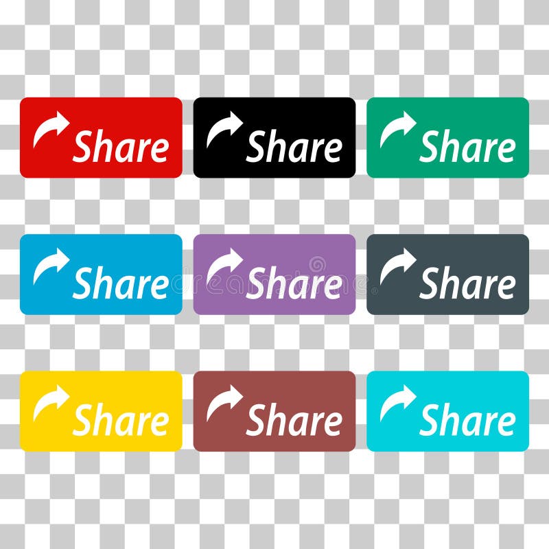 Set of Share Click Button Icon, Modern Web Sign, Internet Vector ...