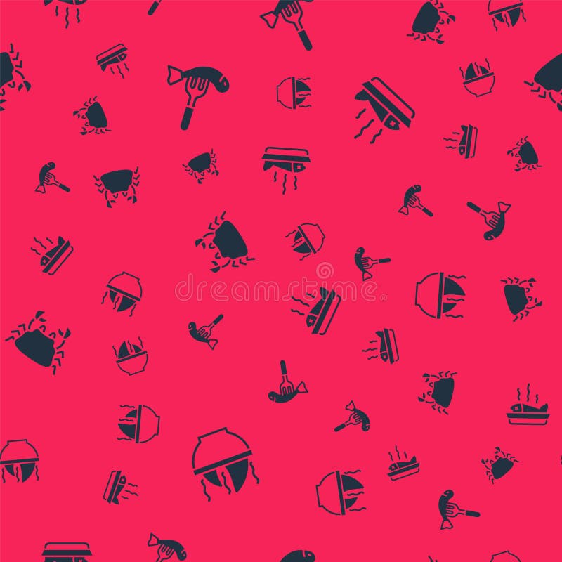 Set Shark Fin Soup, Served Fish on Plate, Crab and on Seamless Pattern ...