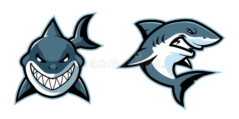 Set Shark Mascot Logo Design Vector with Modern Illustration Concept ...