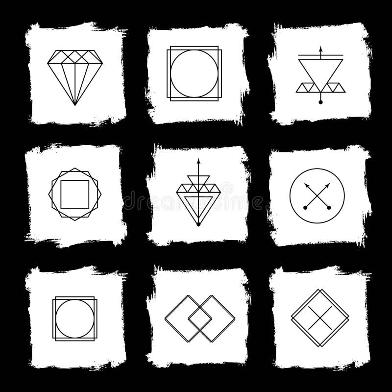 Set of sharp line logos stock vector. Illustration of decoration - 56439364