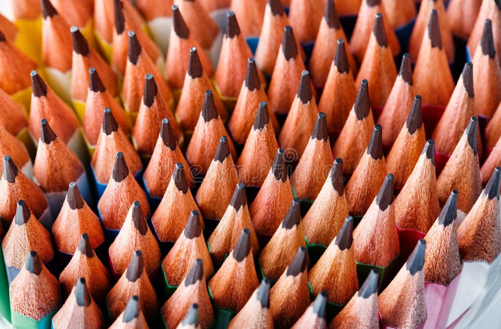 Set of Sharpened Pencils with a Graphite Rod Stock Image - Image of ...