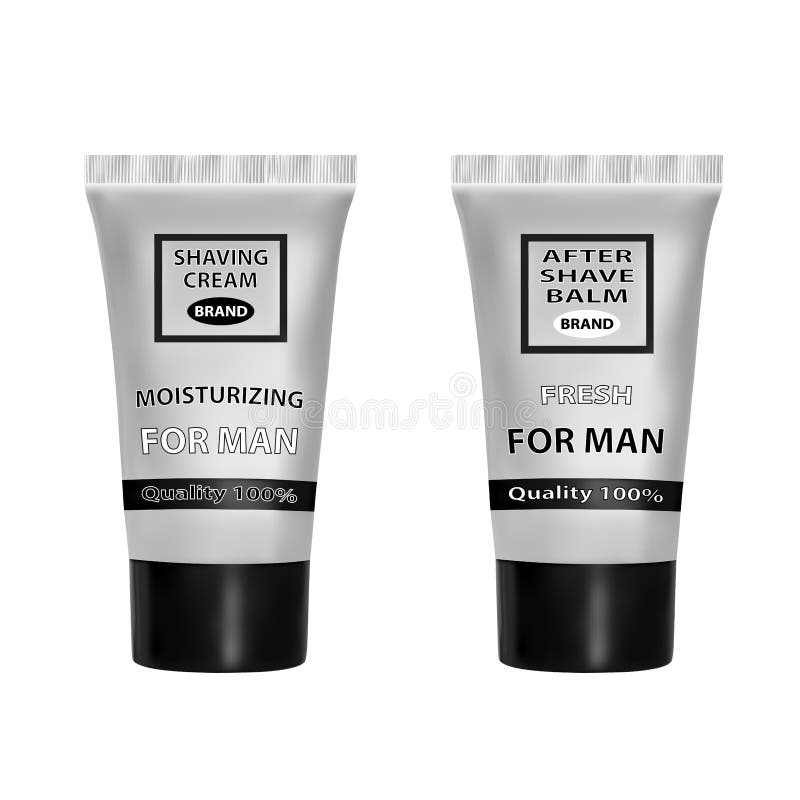 A Set of Shaving Cream and after Shave Balm. Stock Vector ...