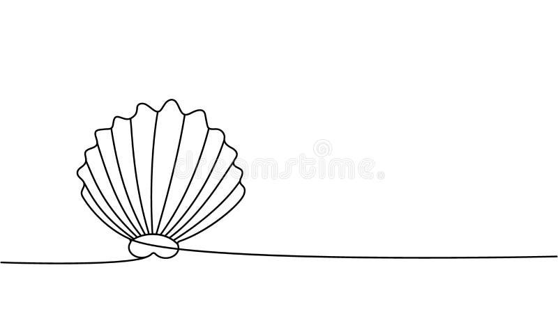 Shell Continuous Line Stock Illustrations – 368 Shell Continuous Line ...