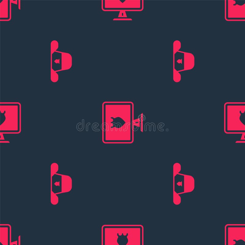 Set Sheriff Hat with Badge and Police Database on Seamless Pattern ...