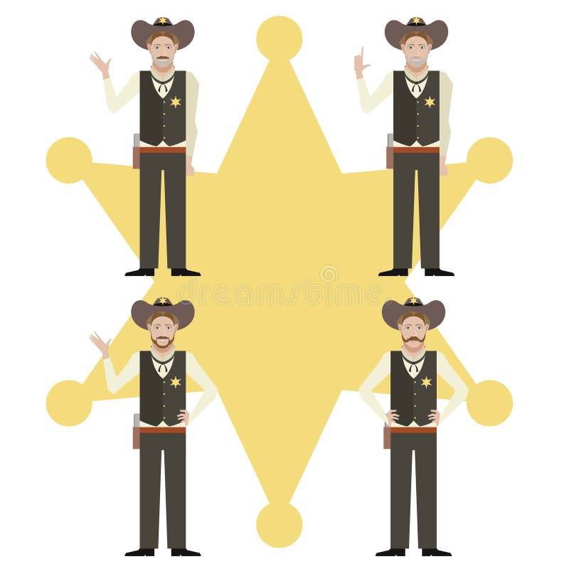 Set of Sheriffs stock vector. Illustration of cartoon - 72558716