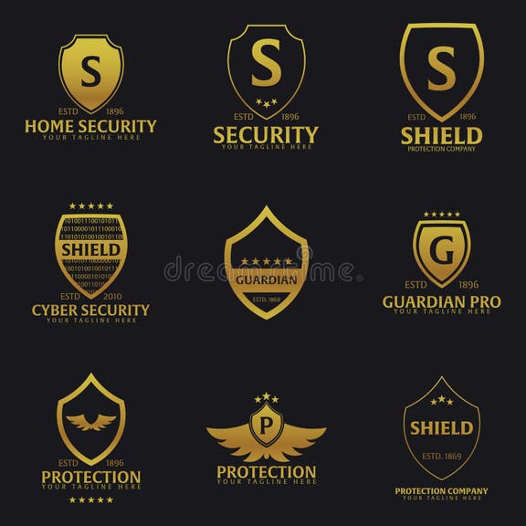 Set of Shield Logo. Protection Company. Security. Guardian. Vector ...