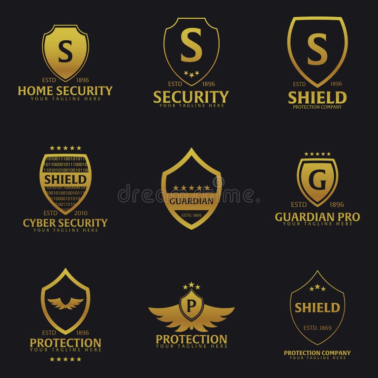 Set of Shield Logo. Protection Company. Security. Guardian. Vector ...