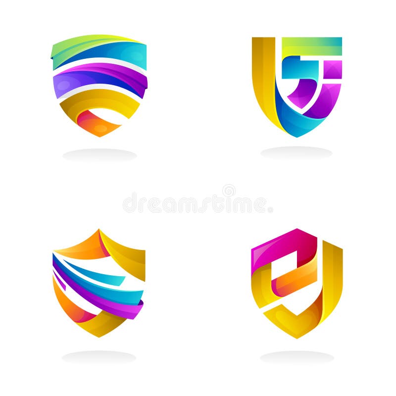 Set Shield Logo and Security Design Template, Defense Icon Stock Vector ...