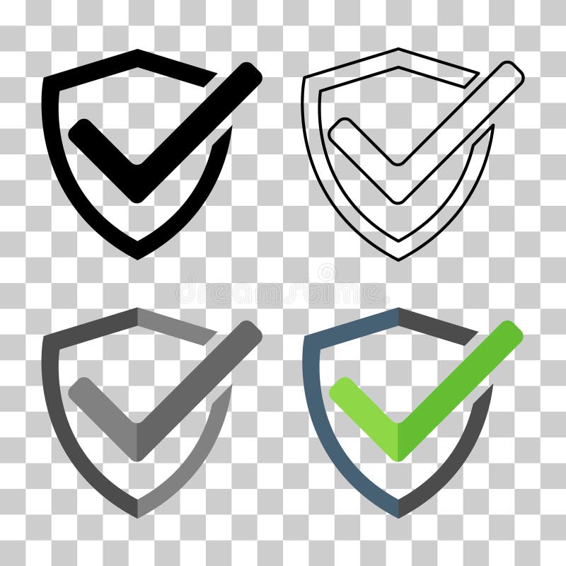 Set of Shield Protect Icon, Safety Mark Web Design, Guard Symbol Vector ...