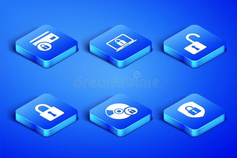 Set Shield Security with Lock, Credit Card, CD or DVD Disk, Lock ...