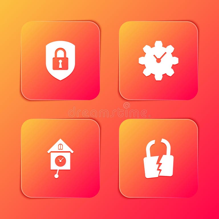 Set Shield Security with Lock, Time Management, Retro Wall Watch and ...