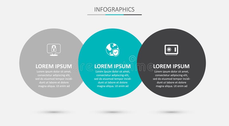 Set Shield with World Globe, Lock and Safe. Business Infographic ...