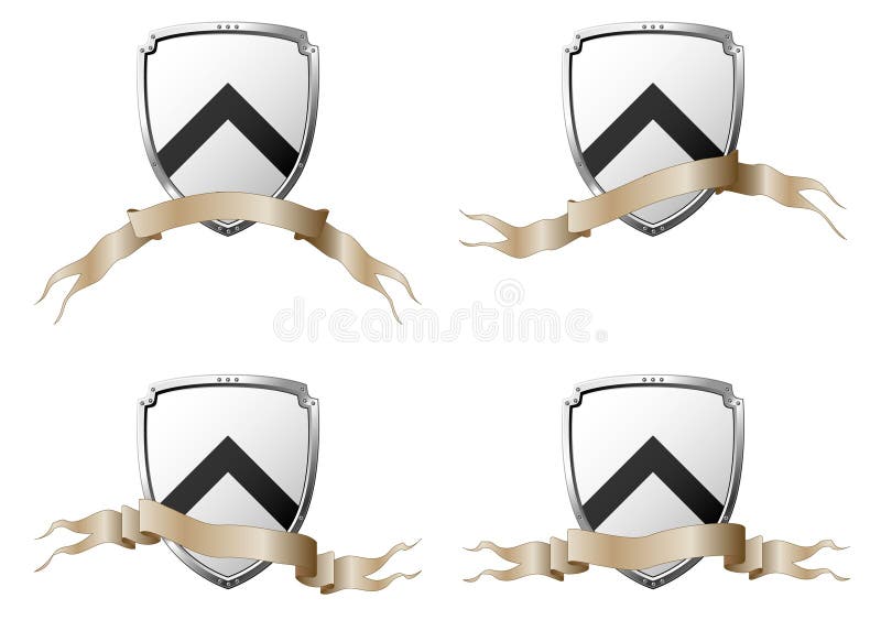 Shields and Banners Set stock vector. Illustration of arms - 44588921