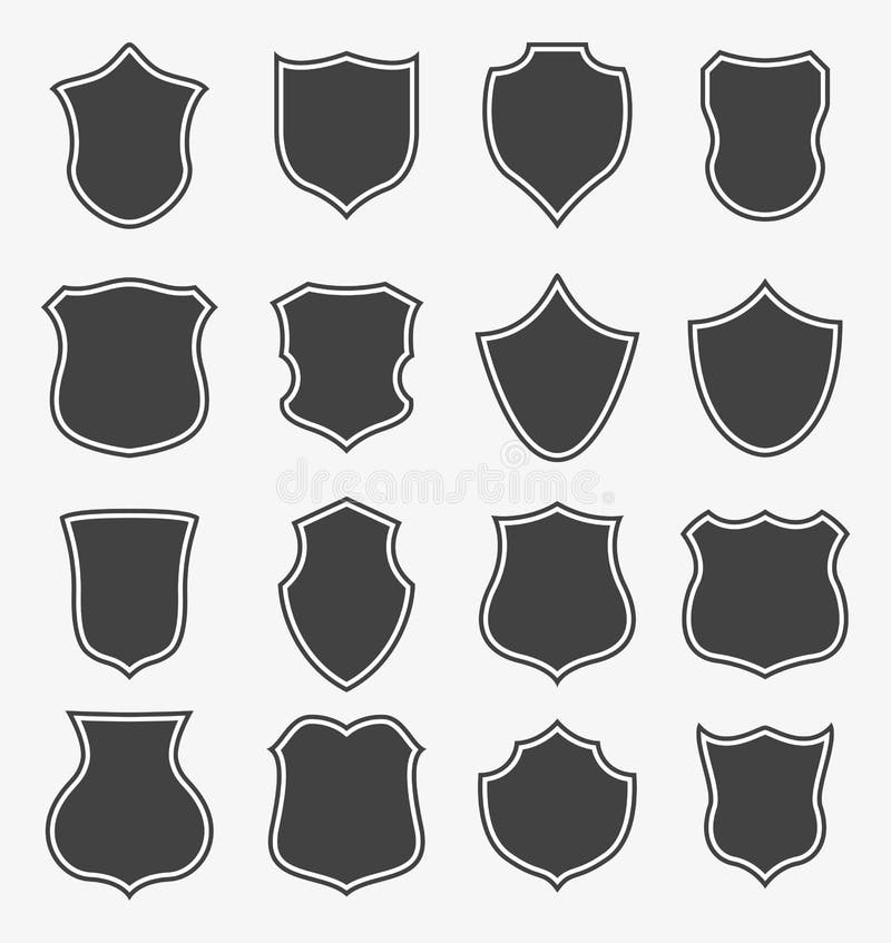 Set of Shields on Light Grey Background Stock Vector - Illustration of ...
