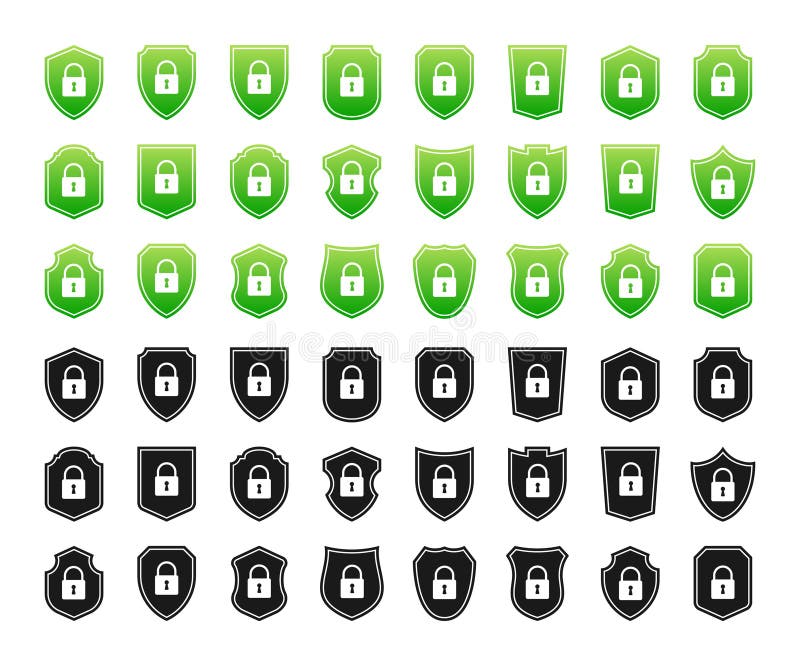 Set of Shields. Protect Signs. Knight Award Stock Vector - Illustration ...