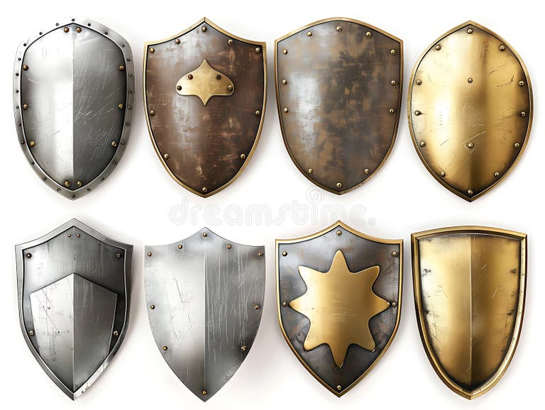 Set of Shields for Protection and Security, Cut Out Stock Illustration ...