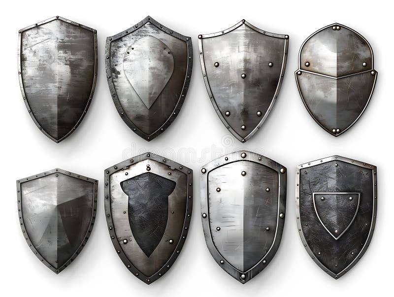 Set of Shields for Protection and Security, Cut Out Stock Illustration ...