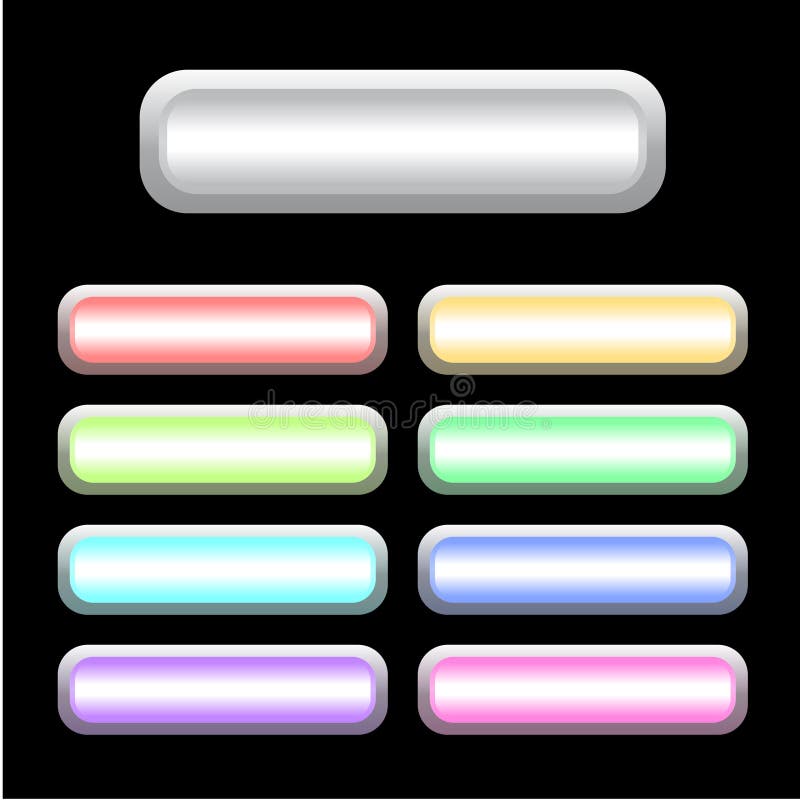 Set of glossy buttons stock vector. Illustration of rainbow - 11024148