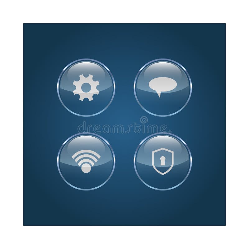 Set of Shiny Glass Web Buttons Vector Image Stock Vector - Illustration ...