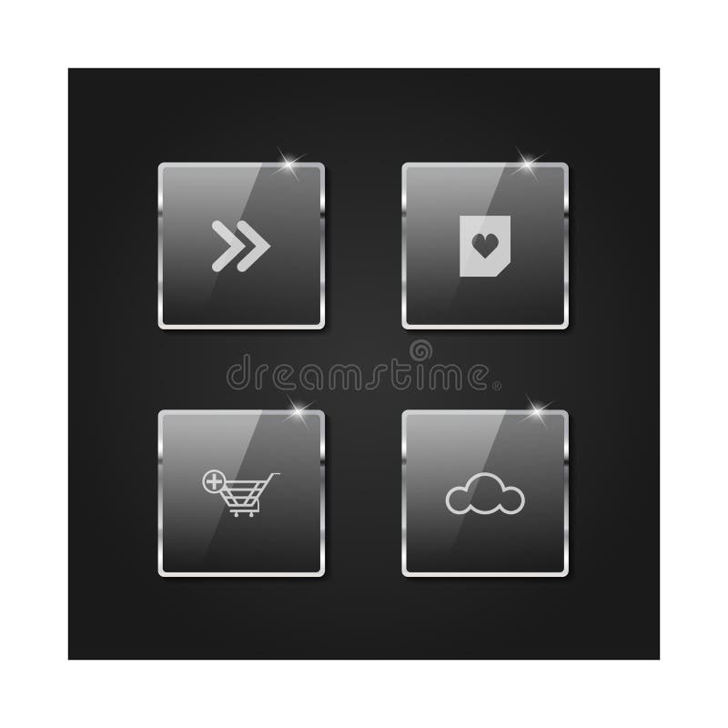Set of Shiny Glass Web Buttons Vector Image Stock Vector - Illustration ...
