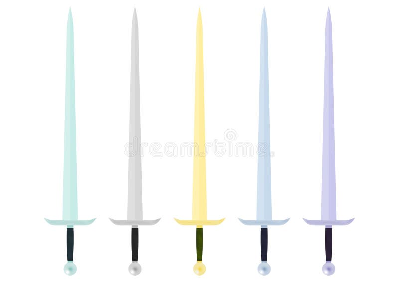 A Set of Shiny and Sharp Medieval Knight Swords Stock Image ...