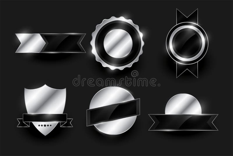 Silver Labels - Nameplates stock vector. Illustration of copy - 22443060