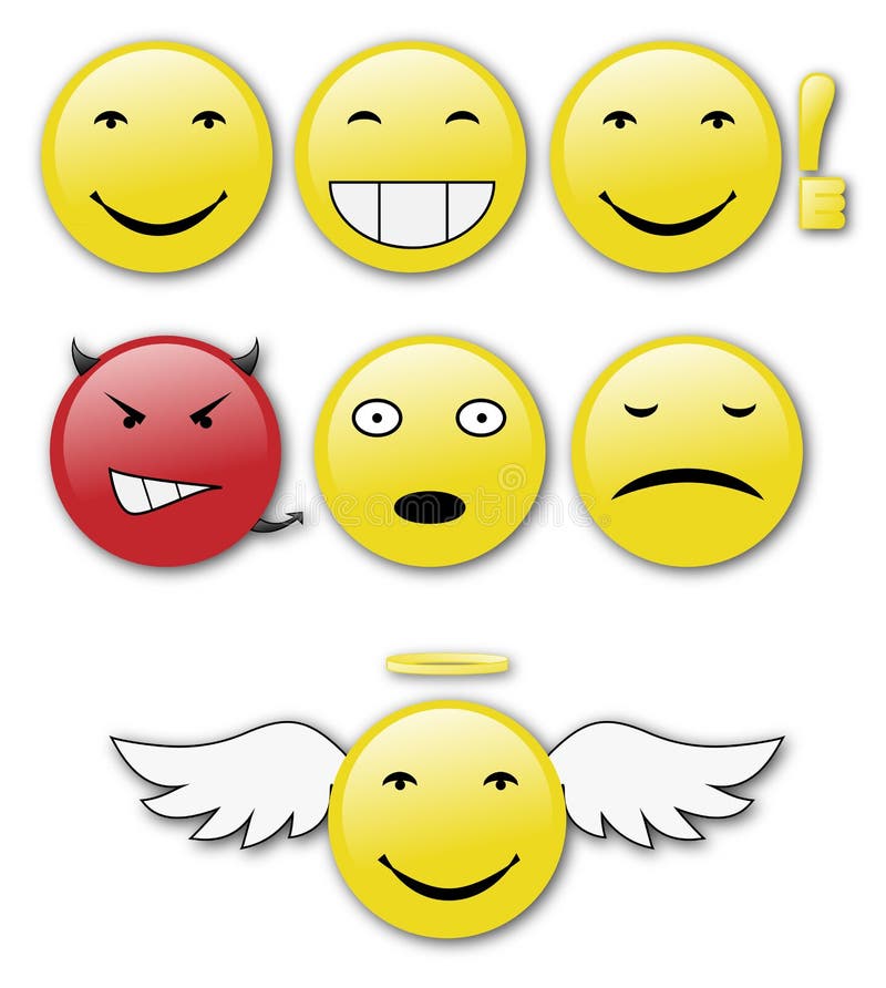 Set of shiny smiles. stock vector. Illustration of internet - 14463777