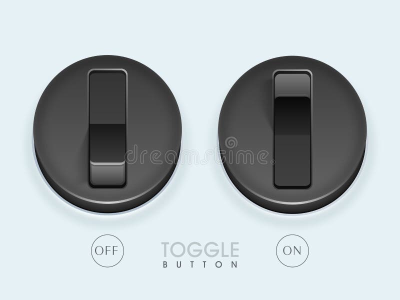 Set of Shiny Toggle Buttons. Stock Illustration - Illustration of black ...
