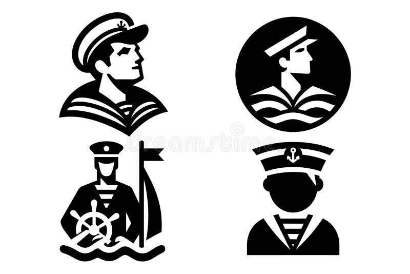Set of Ship Captain Badge. Vector Graphics Stock Vector - Illustration ...