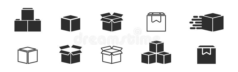 Set of Shipping Boxes Icon. Box Icons. Packaging Boxes. Express Box ...