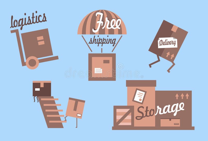 Set of shipping icons stock illustration. Illustration of shipment ...