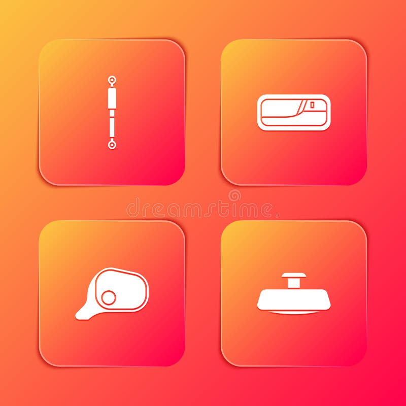 Set Shock Absorber, Car Door Handle, Mirror and Icon. Vector Stock ...