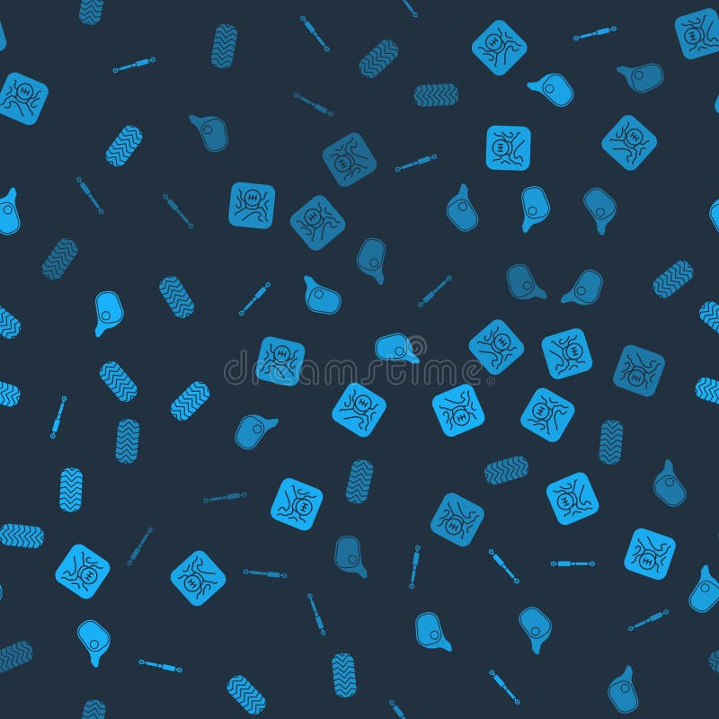 Set Shock Absorber, Gear Shifter, Car Mirror and Tire on Seamless ...